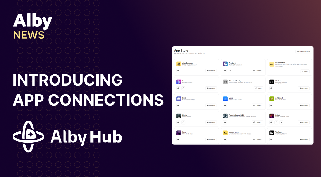 Introducing Alby Hub’s Superpower: App Connections Introducing Alby Hub’s Superpower: App Connections